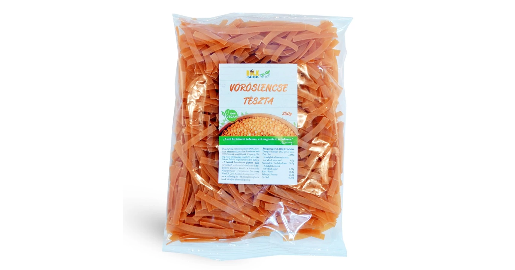 Bulkshop vöröslencse tészta, széles metélt 200g - Bulkshop Nagyker ...